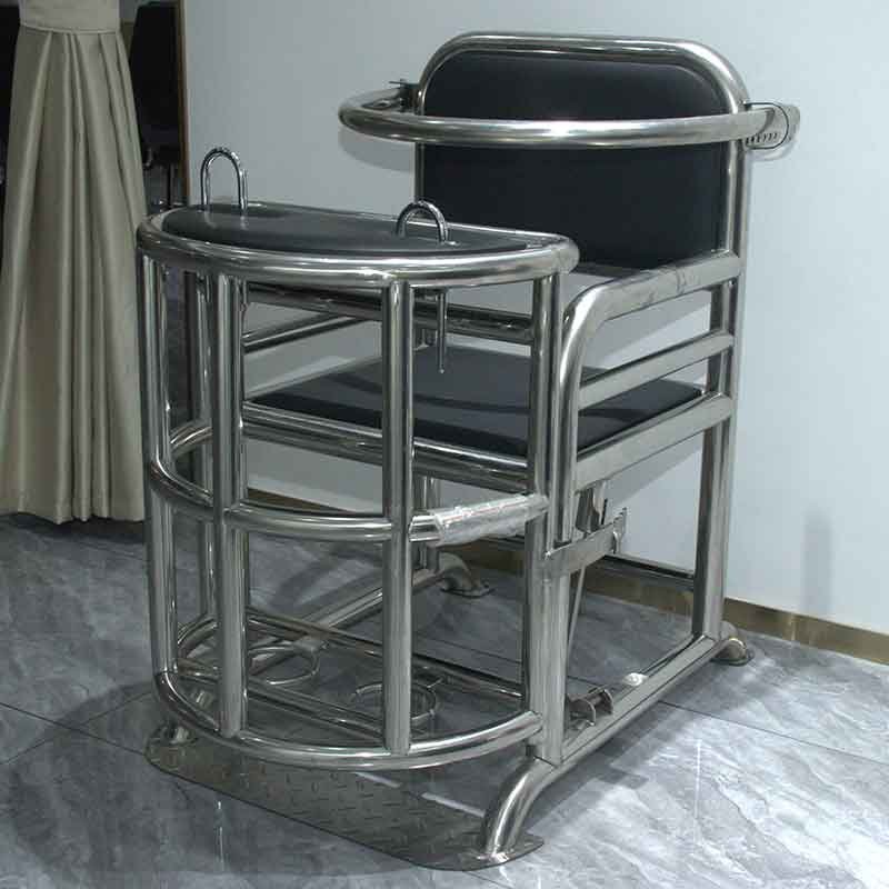 Police Station Furniture Metal Stainless Steel Prisoner Chair Prison ...